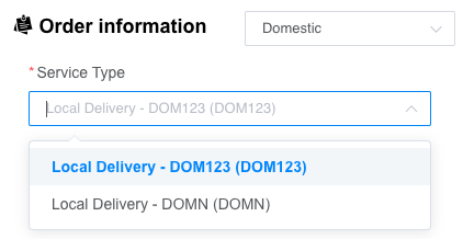 Creating a Domestic Delivery Order